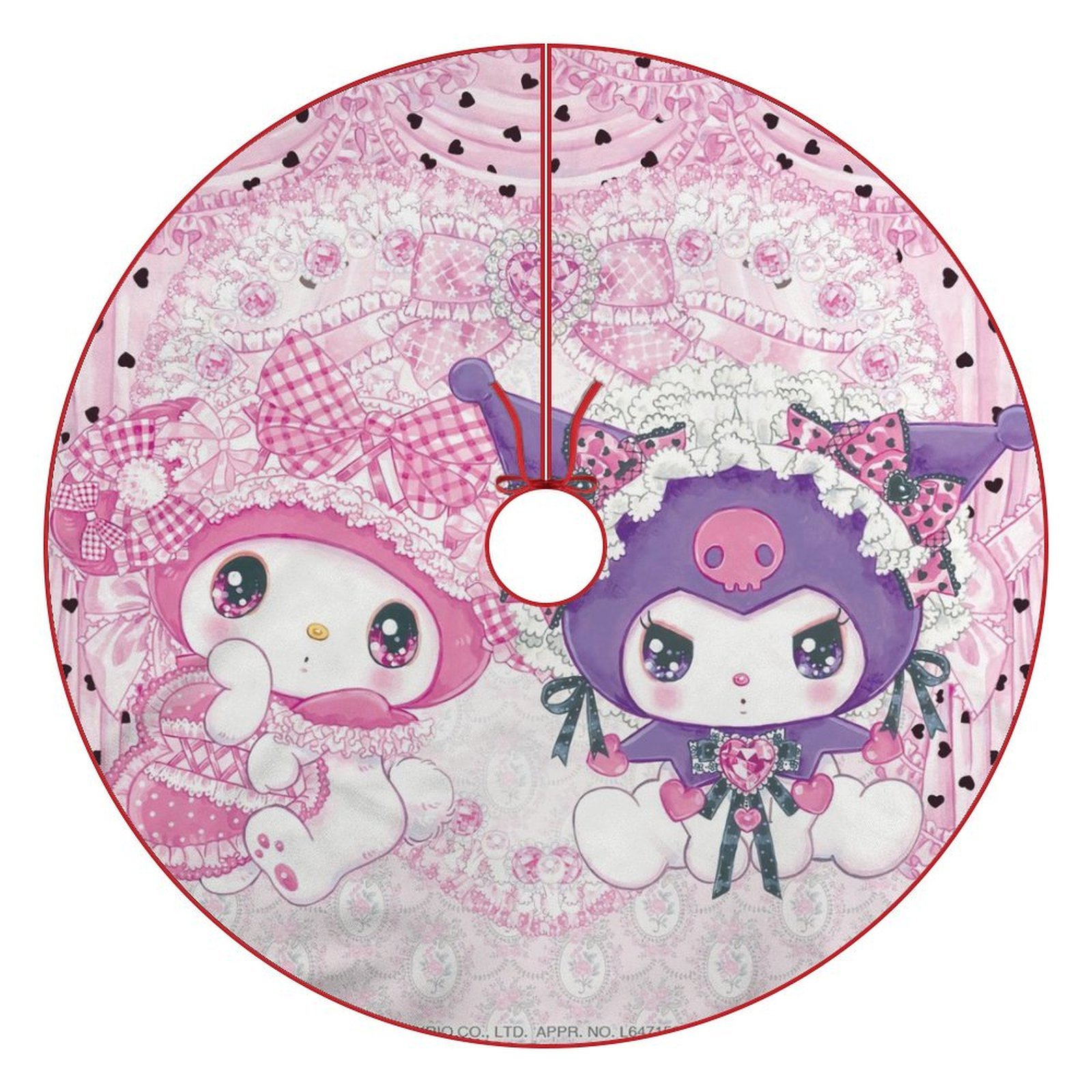 Kawaii Kuromi Melody Large Merry Christmas Tree Skirt, Funny Soft ...