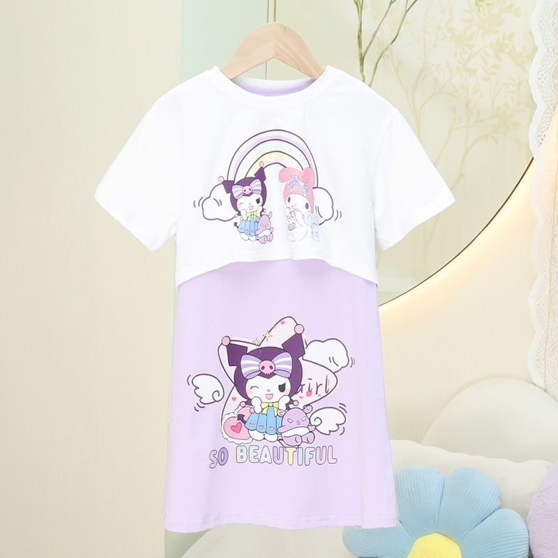 Kawaii Kuromi My Melody Anime Summer Vest Short Sleeve Shirt Cute Baby ...