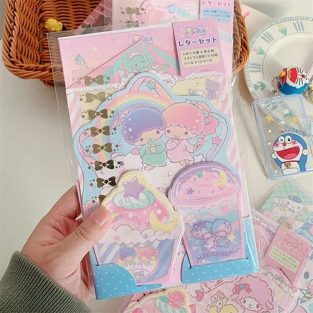 Kawaii Kuromi My Melody Cinnamoroll Letter Paper Envelope Set Couple ...