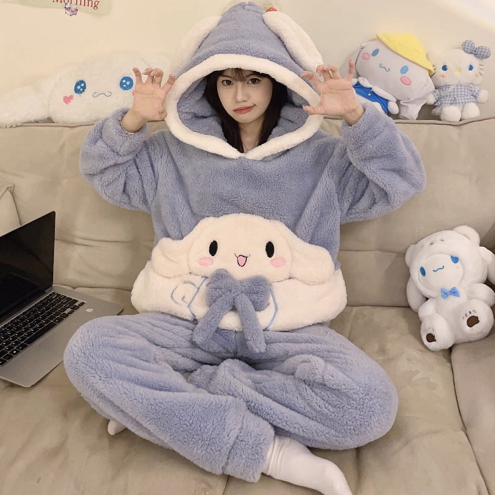 Kawaii Kuromi Women Pajamas Set Sanrio Cinnamoroll Pochacco My Melody ...