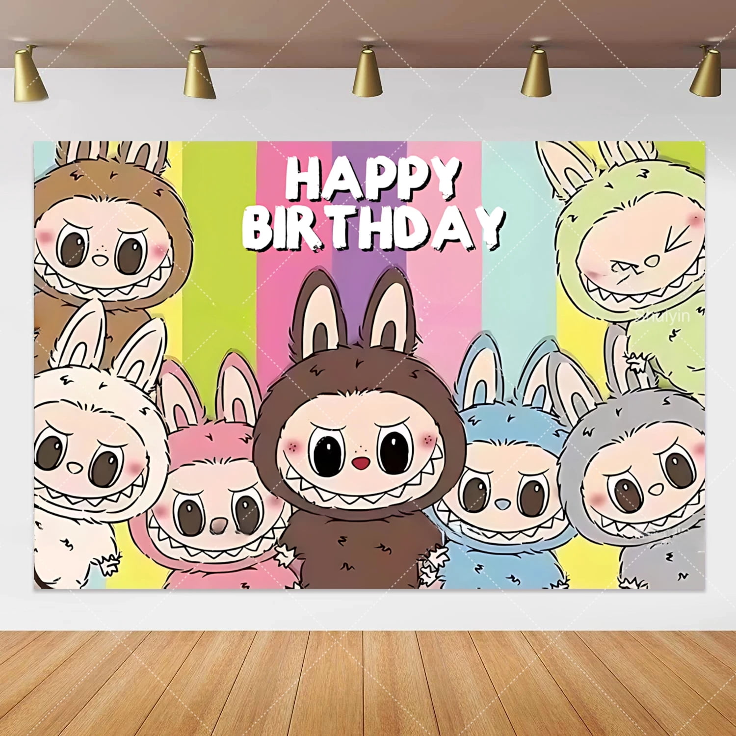 Kawaii LaB banner Backdrop,Cartoon happy birthday Photography banner ...