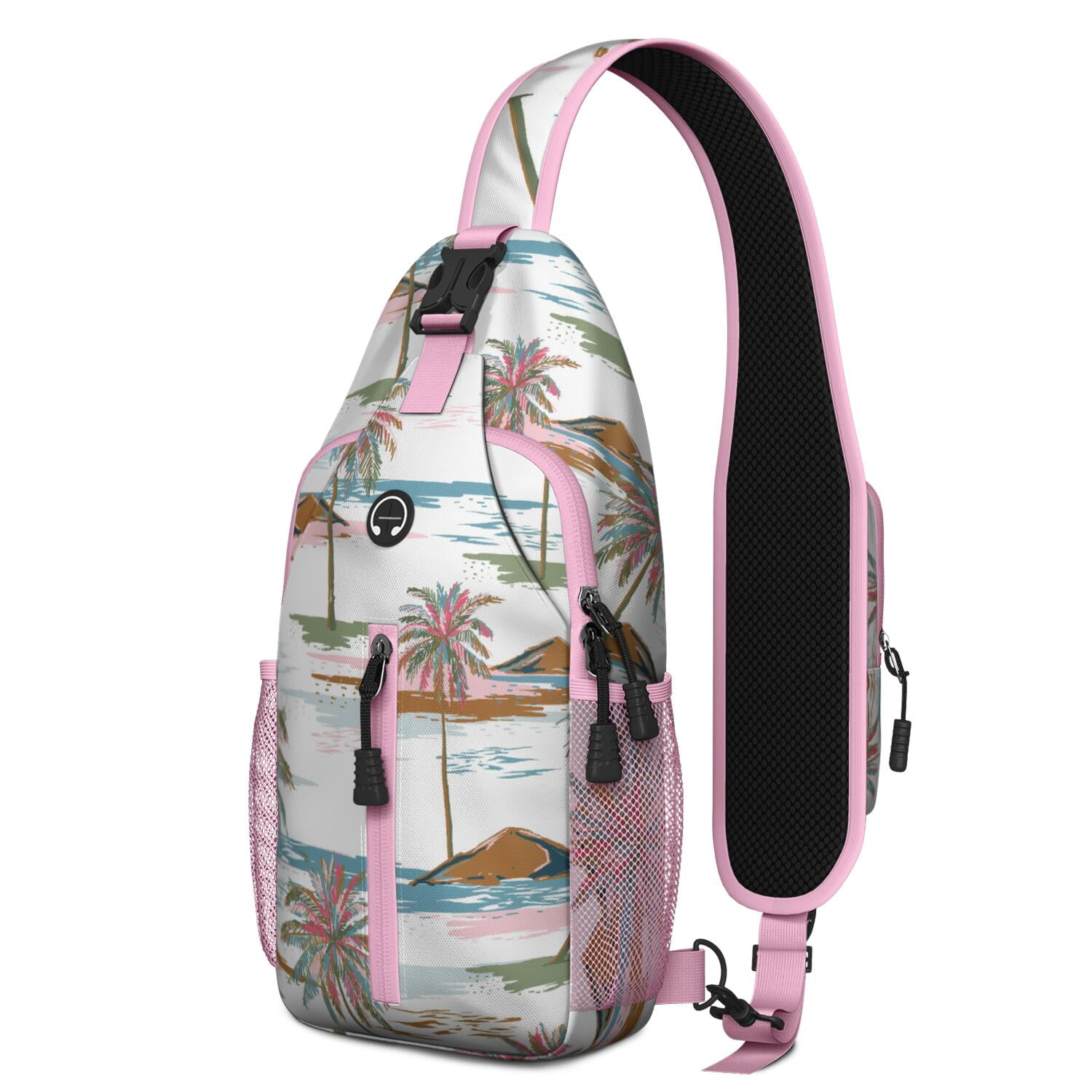 Kawaii Llama and Alpaca Cartoon Print Sling Backpack – Durable, Water ...