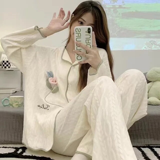 Kawaii MINISO Cinnamoroll Women‘s Milk Silk Pajamas Set Anime Kuromi ...
