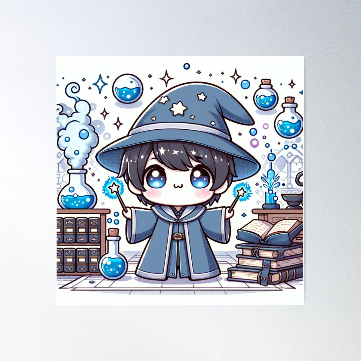 Kawaii Magician Apprentice In Enchanted Classroom Poster Wall Art ...