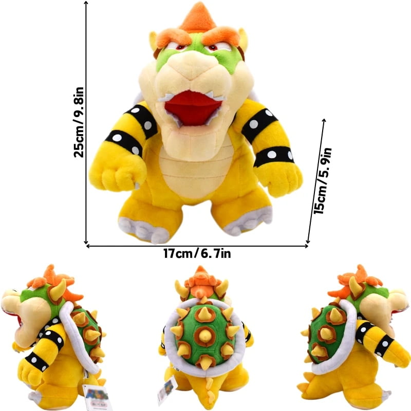 Kawaii Mario Bros Green Bowser Meowser Mushroom Hat Soft Plush Toys ...
