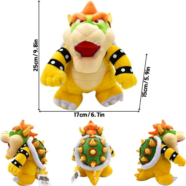 Kawaii Mario Bros Green Bowser Meowser Mushroom Hat Soft Plush Toys ...