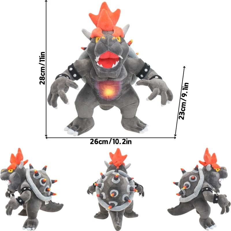 Kawaii Mario Bros Green Bowser Meowser Mushroom Hat Soft Plush Toys ...