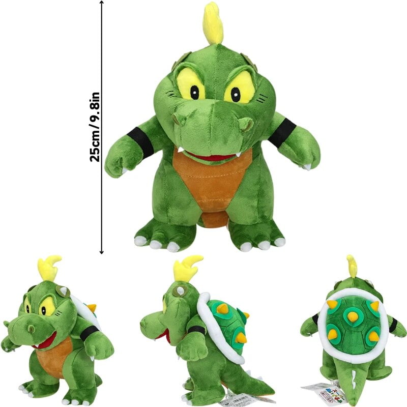 Kawaii Mario Bros Green Bowser Meowser Mushroom Hat Soft Plush Toys ...