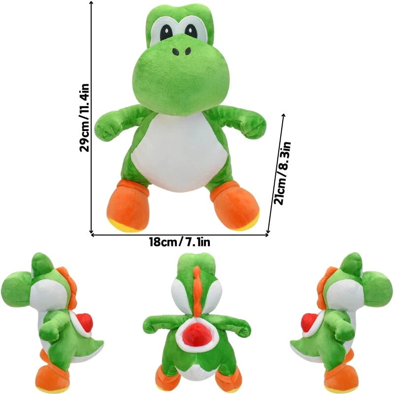 Kawaii Mario Bros Green Bowser Meowser Mushroom Hat Soft Plush Toys ...