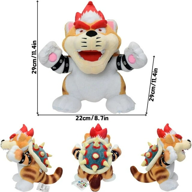 Kawaii Mario Bros Green Bowser Meowser Mushroom Hat Soft Plush Toys ...