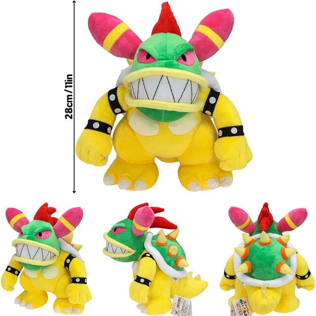Kawaii Mario Bros Green Bowser Meowser Mushroom Hat Soft Plush Toys ...