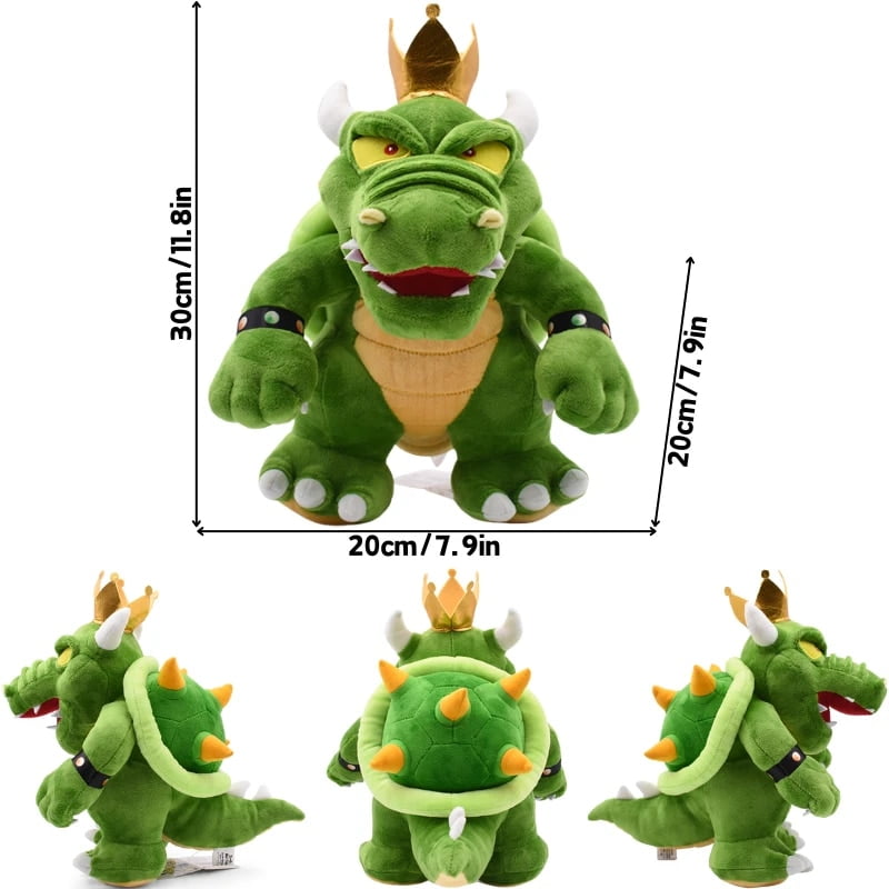 Kawaii Mario Bros Green Bowser Meowser Mushroom Hat Soft Plush Toys ...
