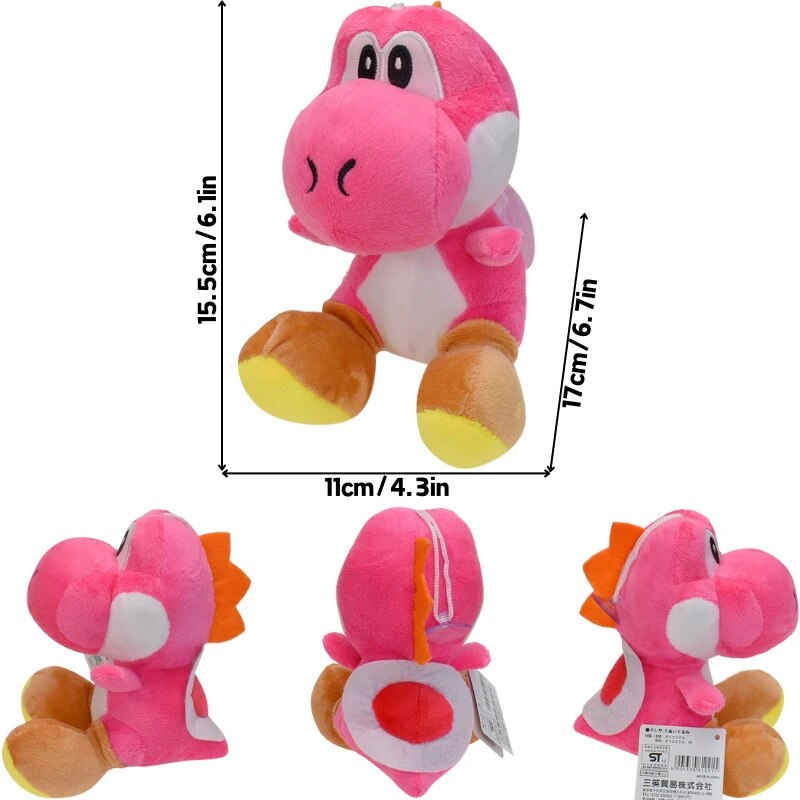 Kawaii Mario Green Blue Pink Black Yoshi Soft Plush Toys Cute Anime ...