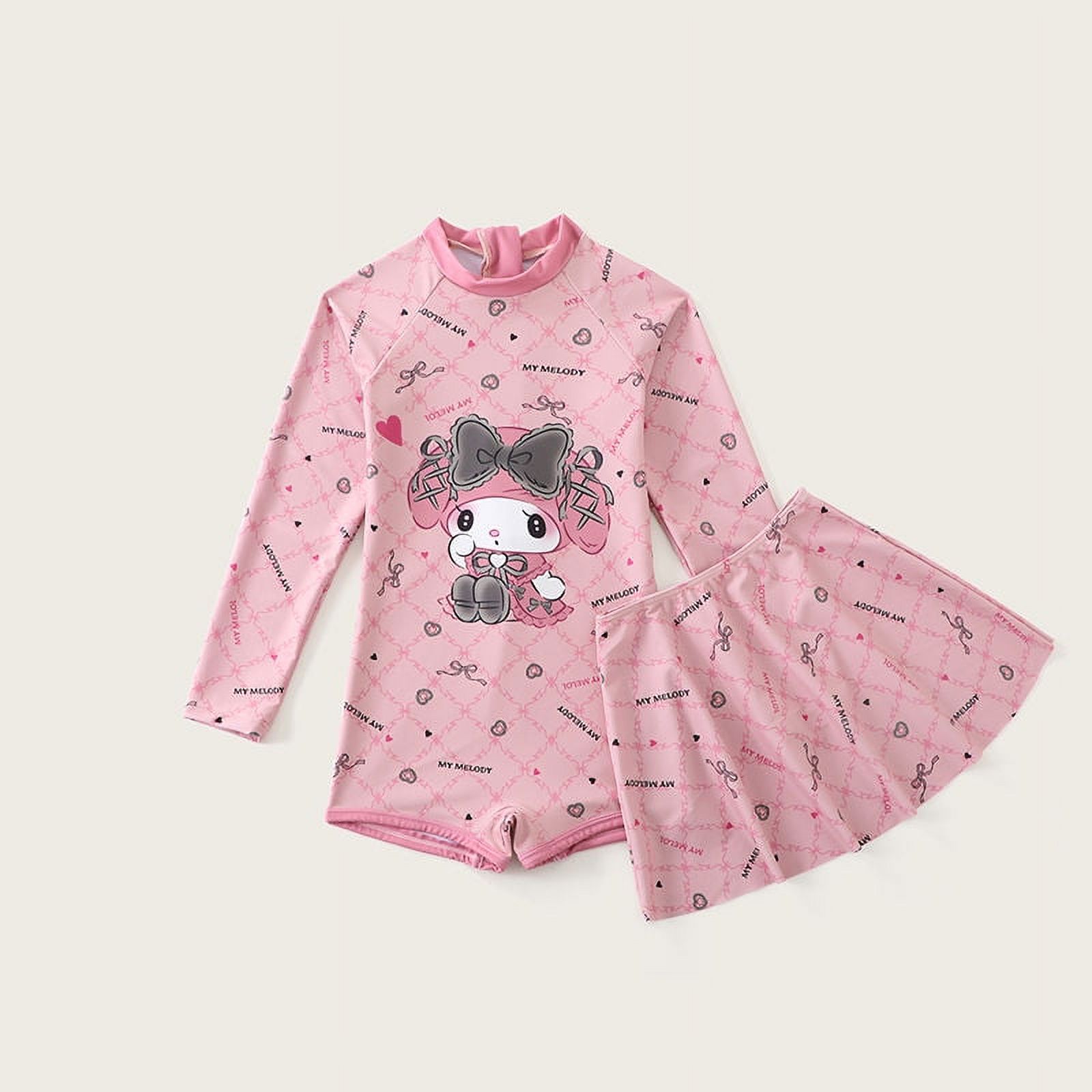 Kawaii Melody Printing One Piece Swimwear Sanrio Anime New Summer Long ...