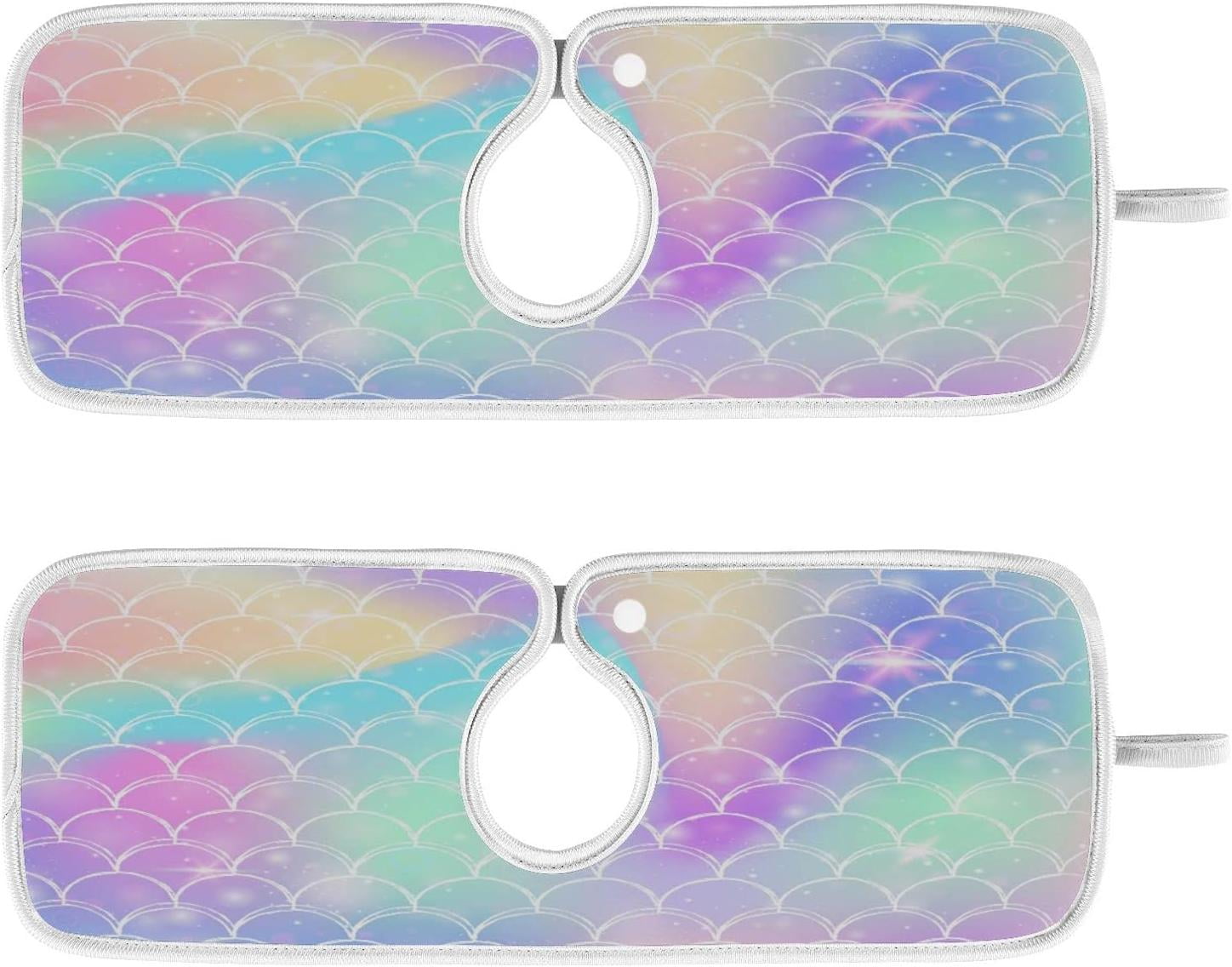 Kawaii Mermaid Scales Sink Splash Guard for Faucet 2 Packs Faucet ...