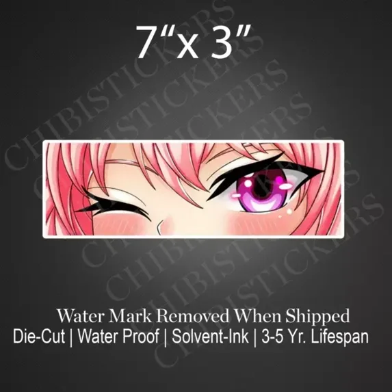 Kawaii Miim Anime Eyes Wink Slap Car Window Decal Vinyl Sticker ...