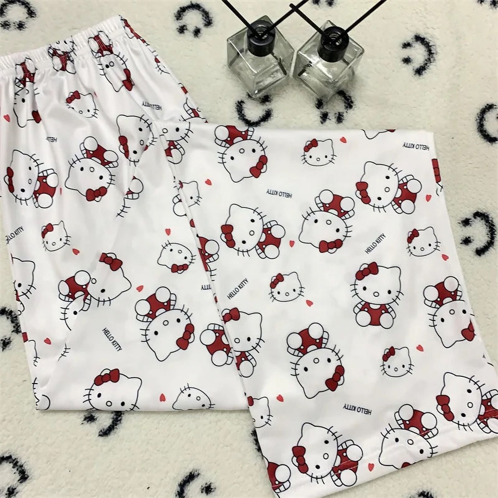 Kawaii Miniso Kuromi Melody Hello Kitty Pajama Pants Sanrio Cartoon ...