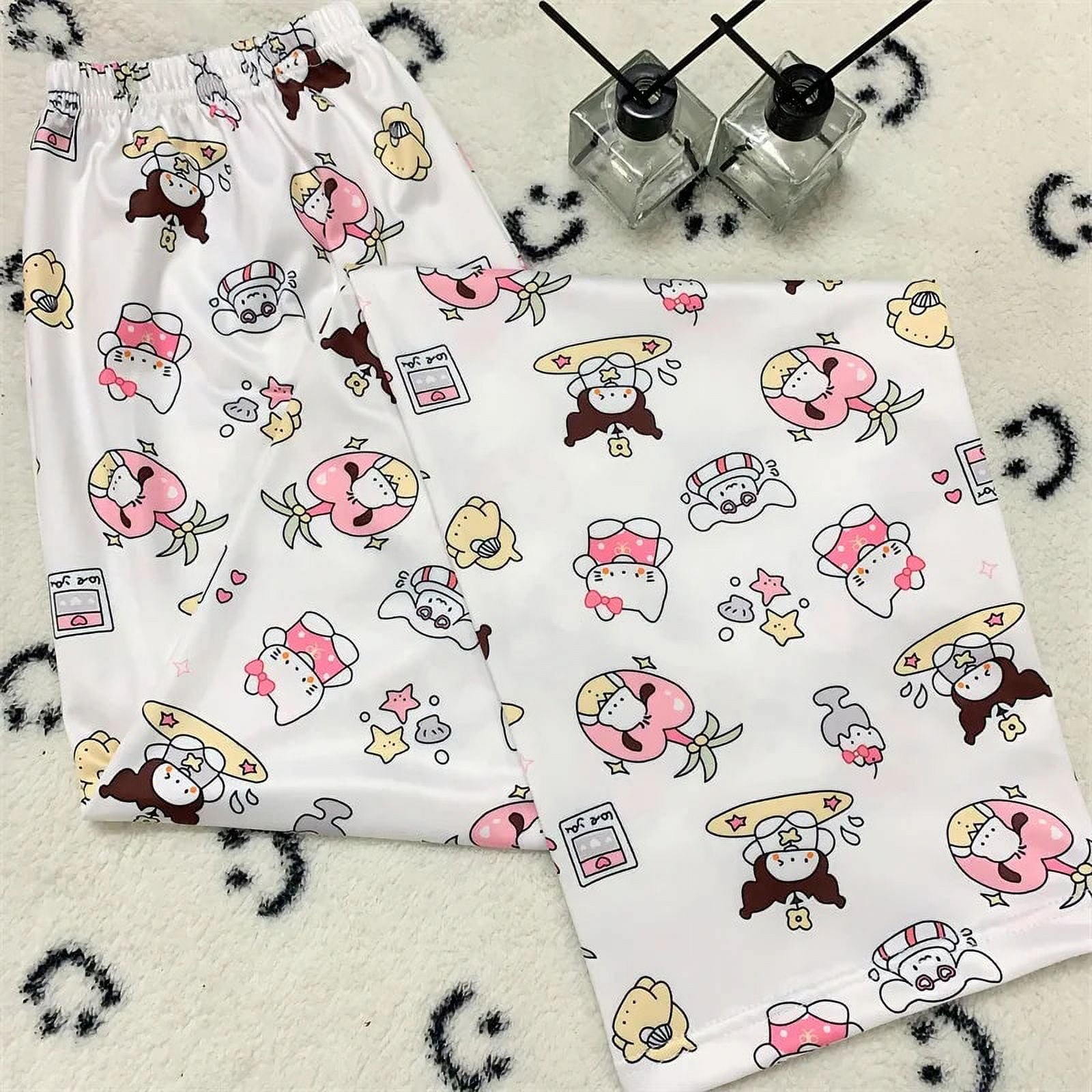 Kawaii Miniso Kuromi Melody Hello Kitty Pajama Pants Sanrio Cartoon ...