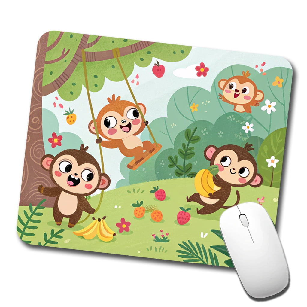 Kawaii Monkeys Mouse Pad Low Profile Gaming Mat - Walmart.com