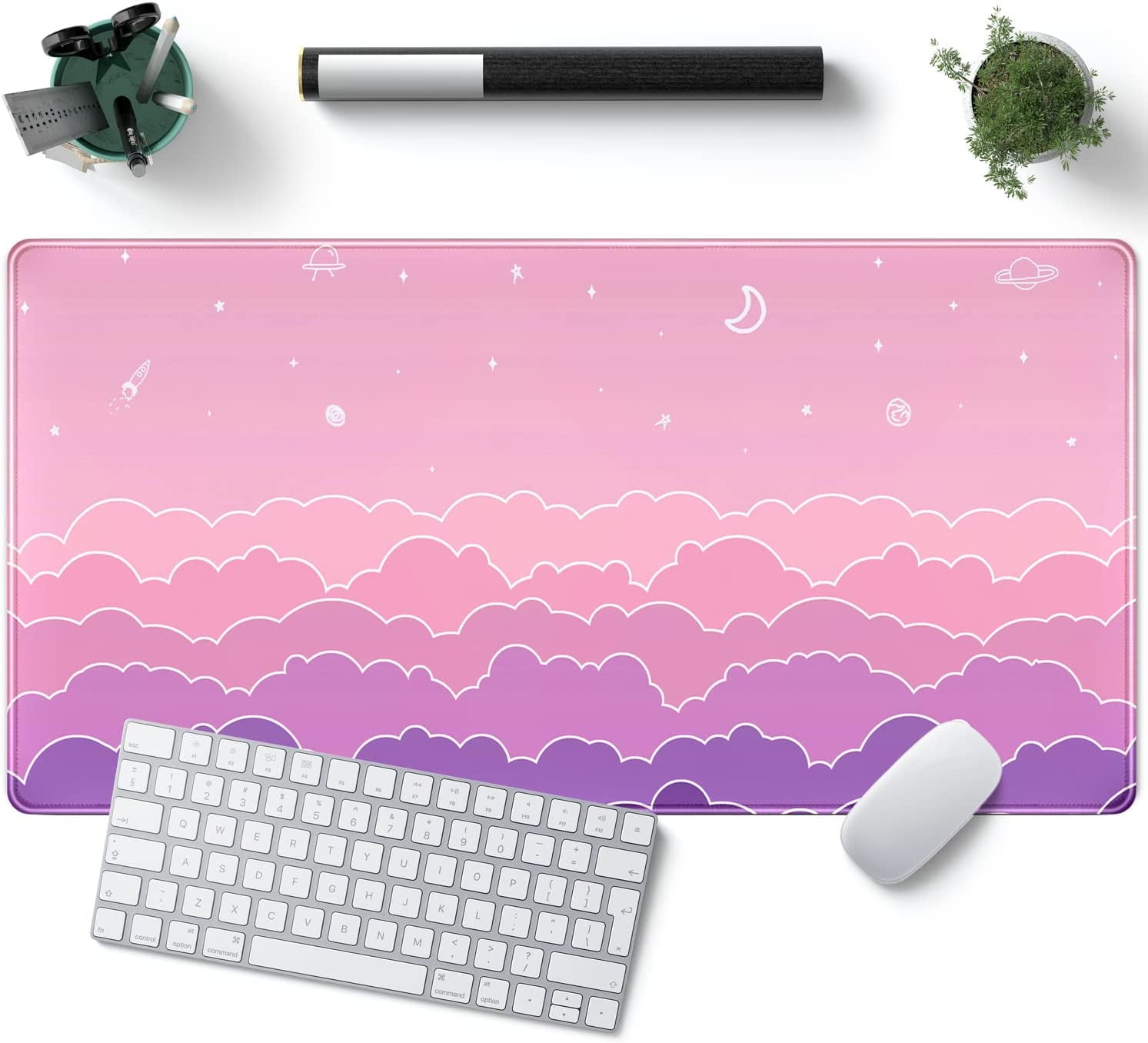Kawaii Mouse Pad Desk Gaming Accessories Cute Clouds Xxl Mouse Pad Pink ...