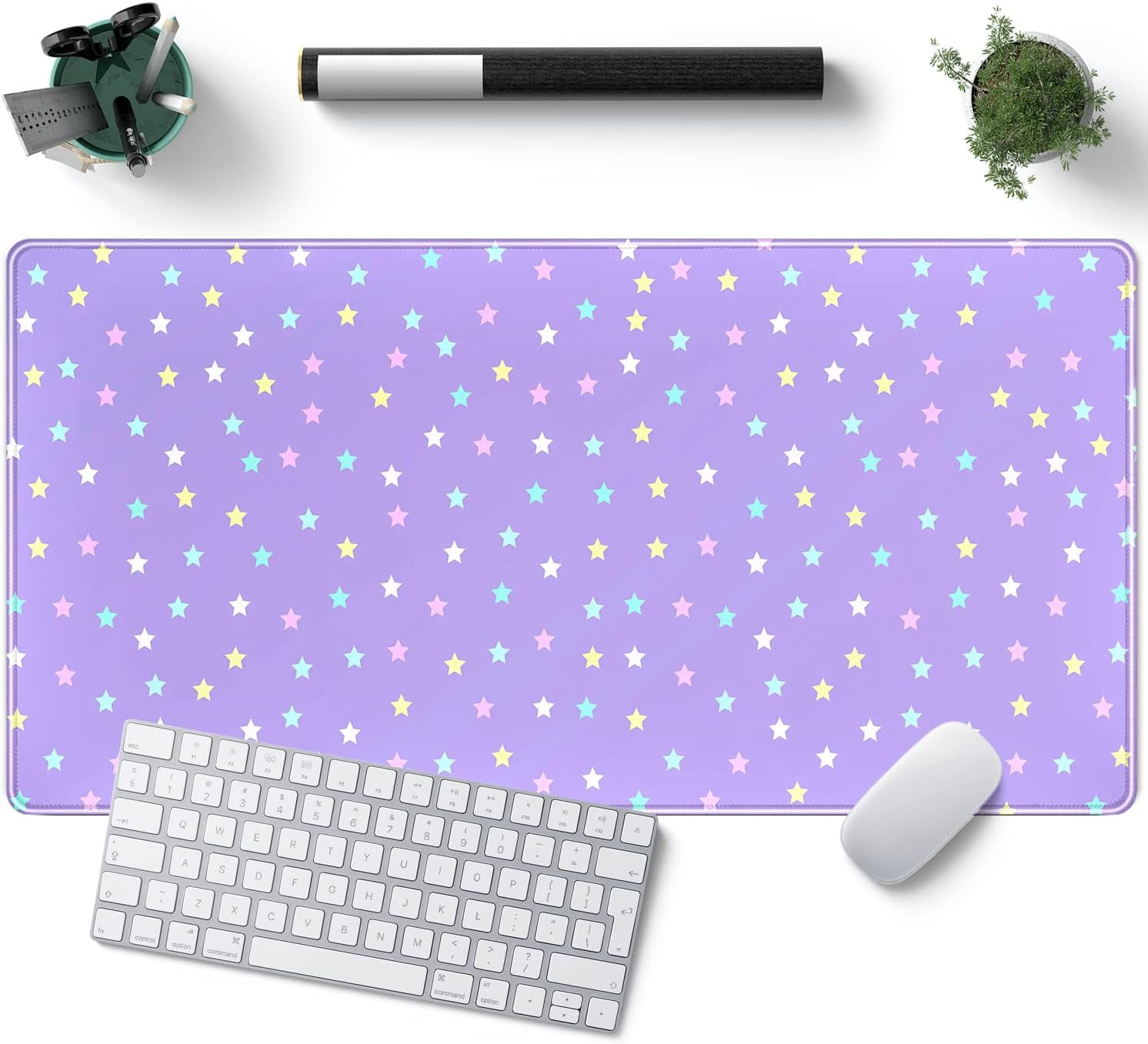 Kawaii Mouse Pad Large Desk Pad Gaming Cute Stars Purple XXL Mouse Pads ...