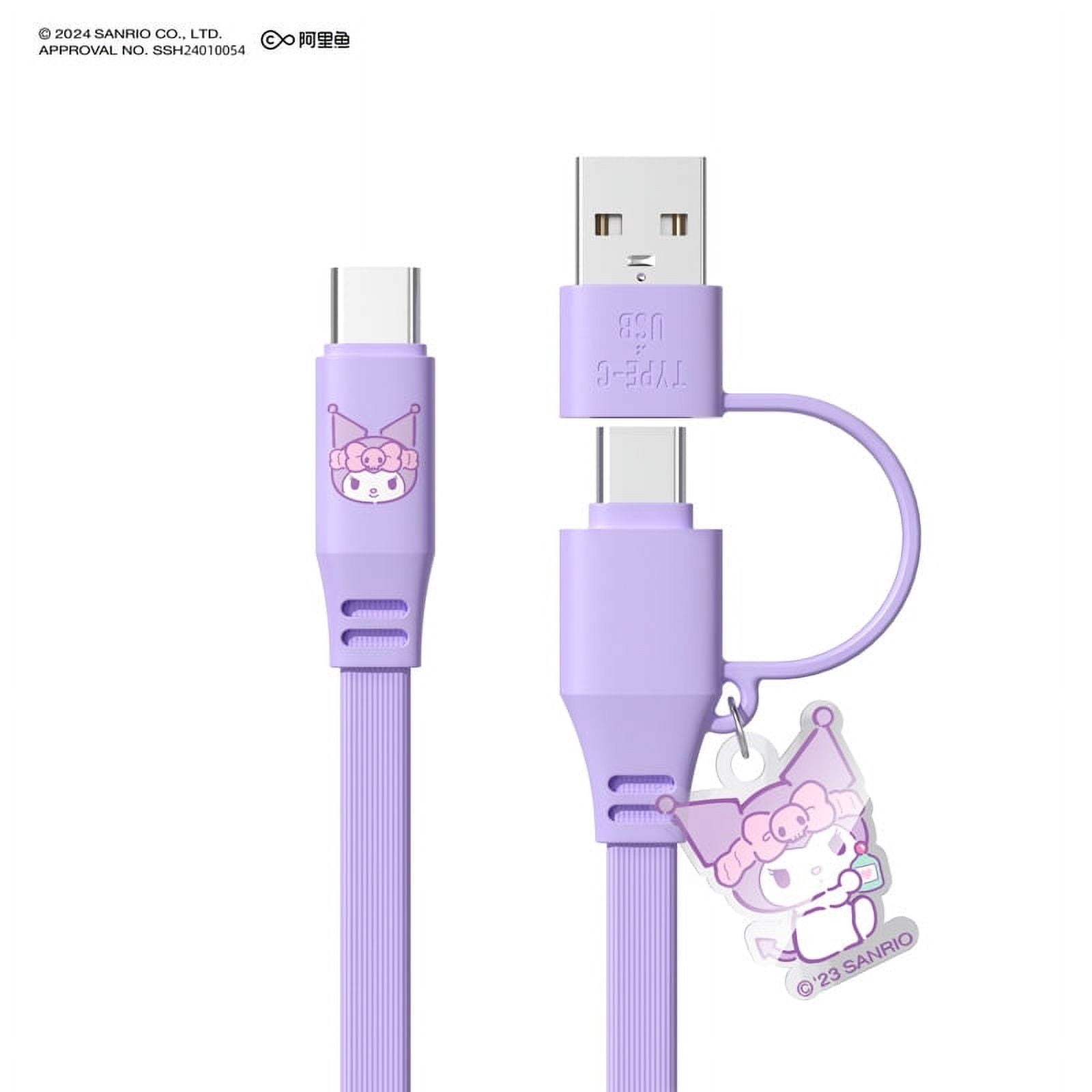 Kawaii My Melody Kuromi Cinnamoroll 2-In-1 Data Cable Anime Sanrio ...