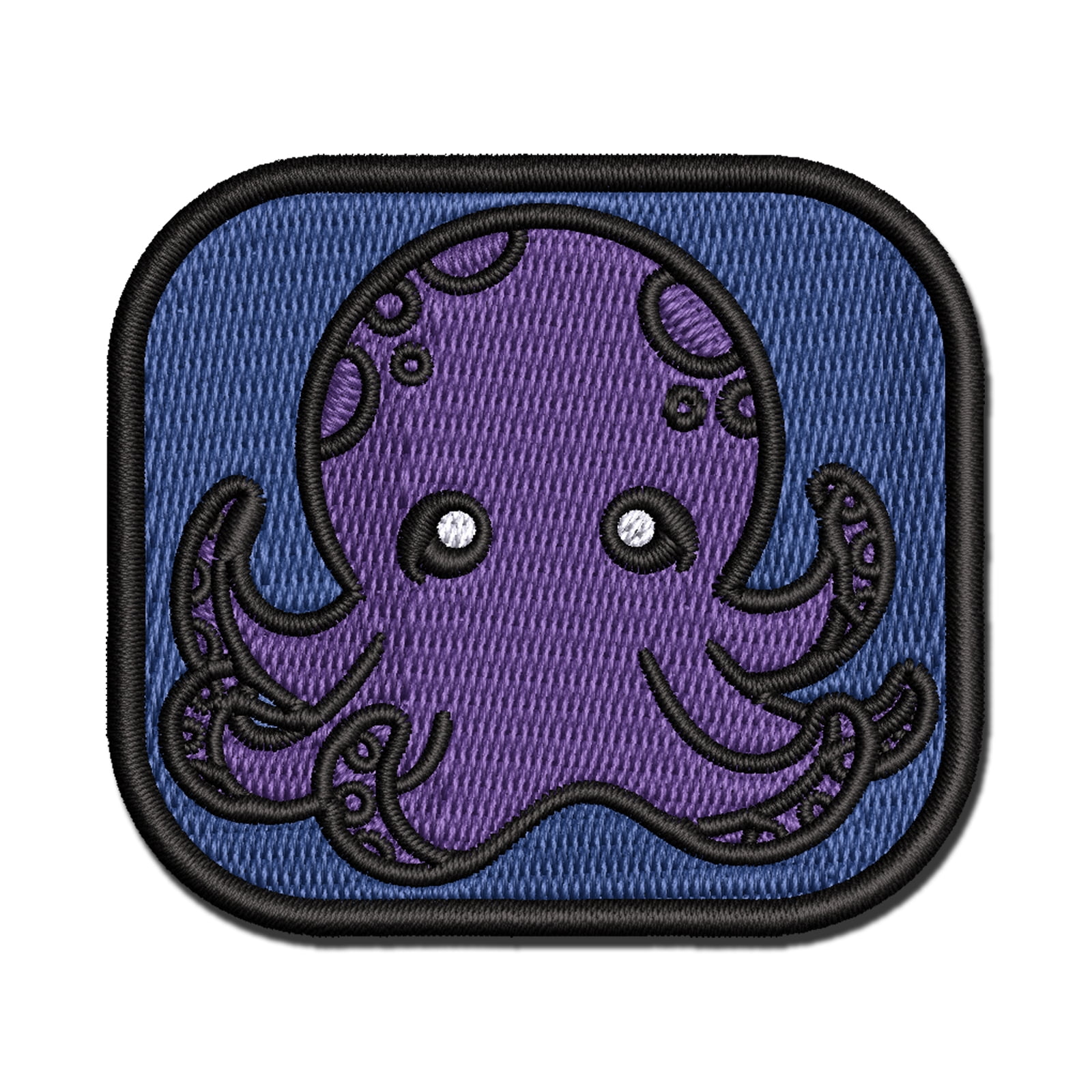 Kawaii Octopus Applique Multi-Color Embroidered Iron-On Patch - 3 Inch ...