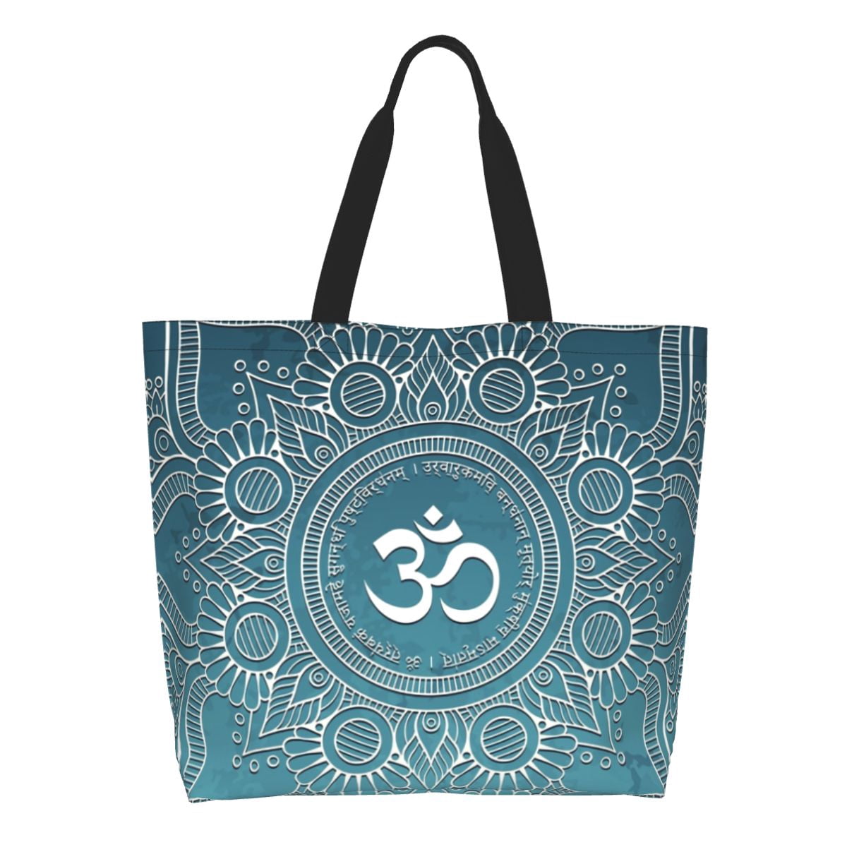 Kawaii Om Symbol Shopping Tote Bags Reusable Yoga Spiritual Meditation ...