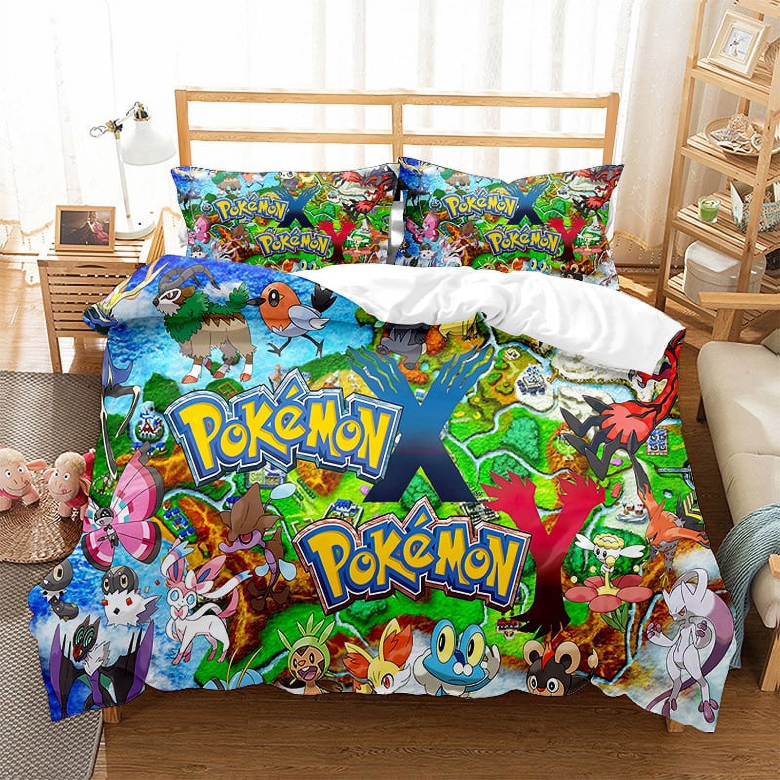 Kawaii P okémon Bed Duvet Cover Cartoon Kids Adults Bedding Sets Anime ...