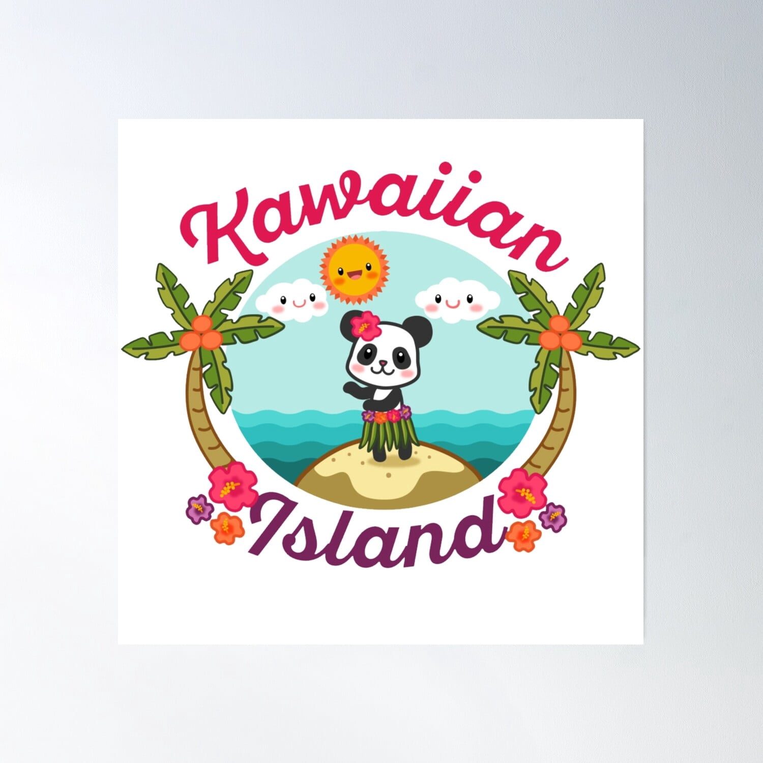 Kawaii Panda On Kawaiian Island | Tropical Summer Vibes With Cute Panda ...