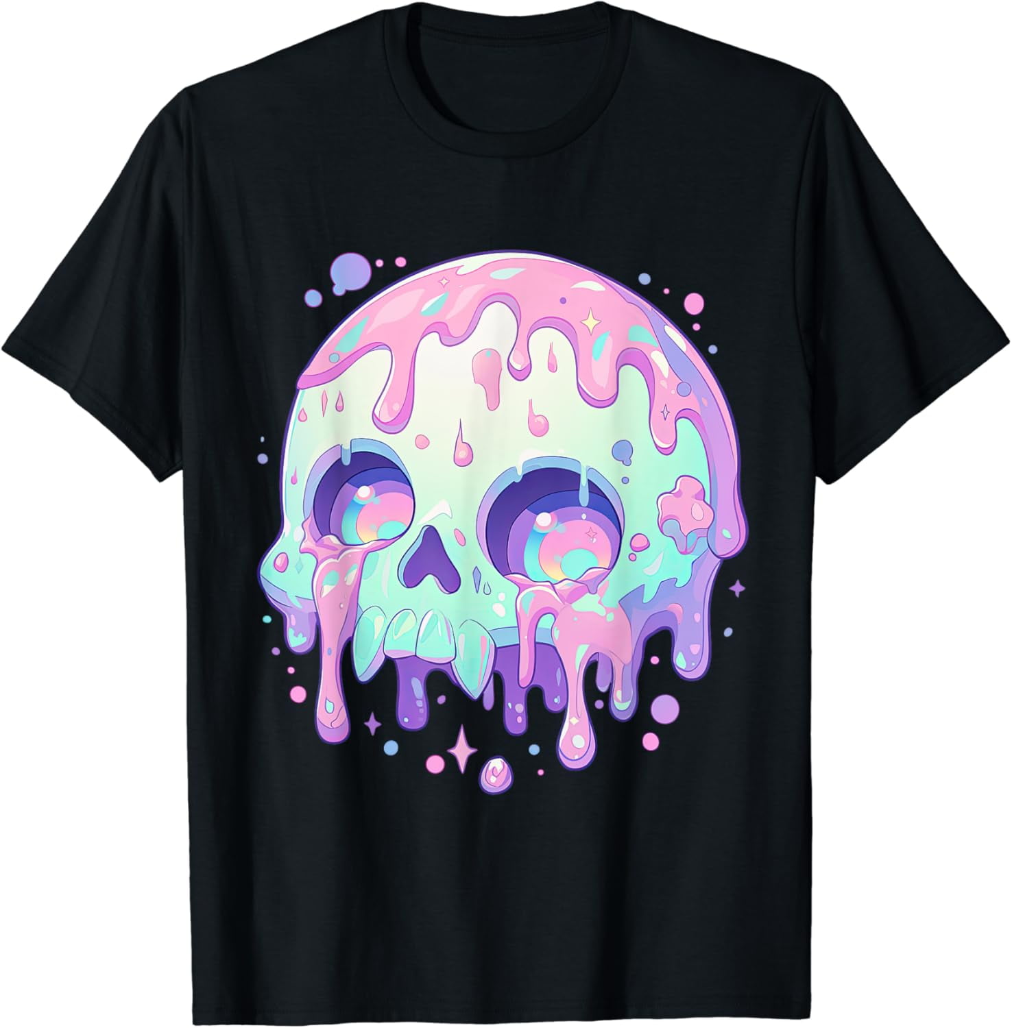 Kawaii Pastel Goth Creepy Cute Melty Colorful Skull T-Shirt - Walmart.com