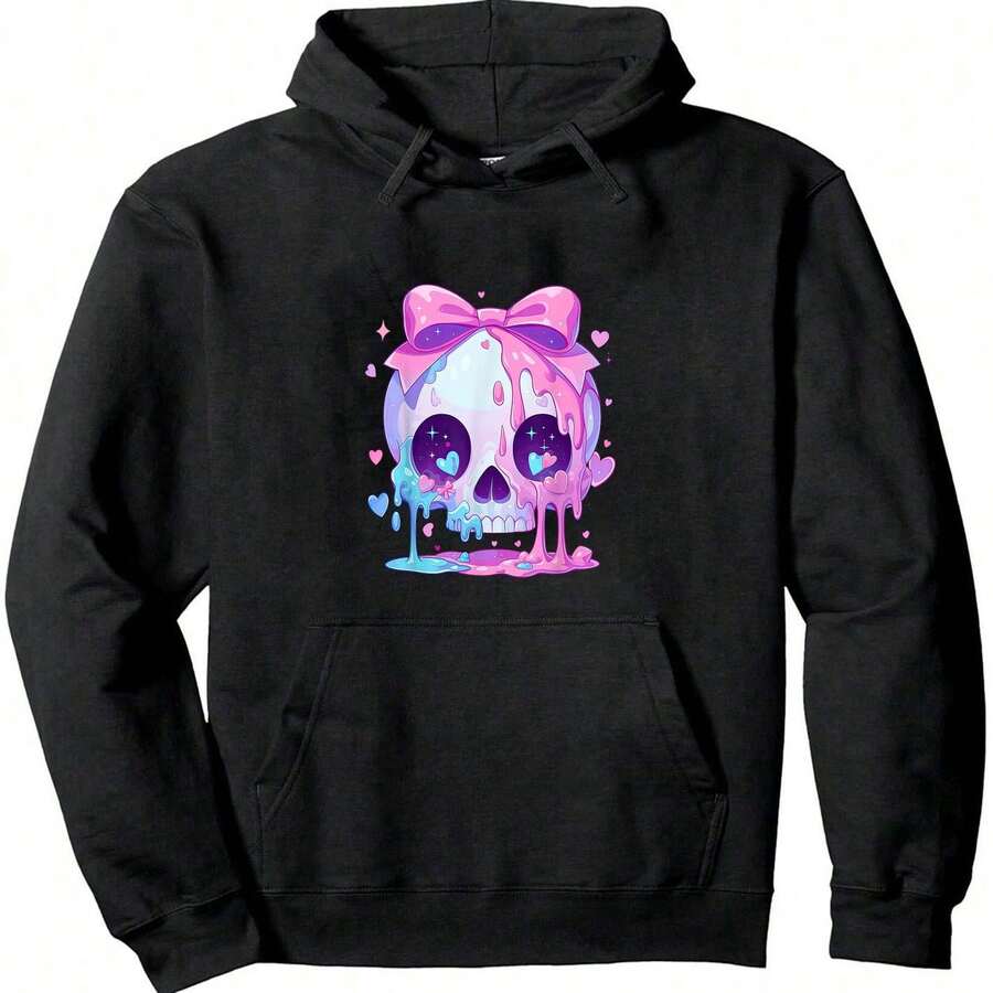 Kawaii Pastel Goth Creepy Cute Melty Pink Skull Men's Casual Halloween ...