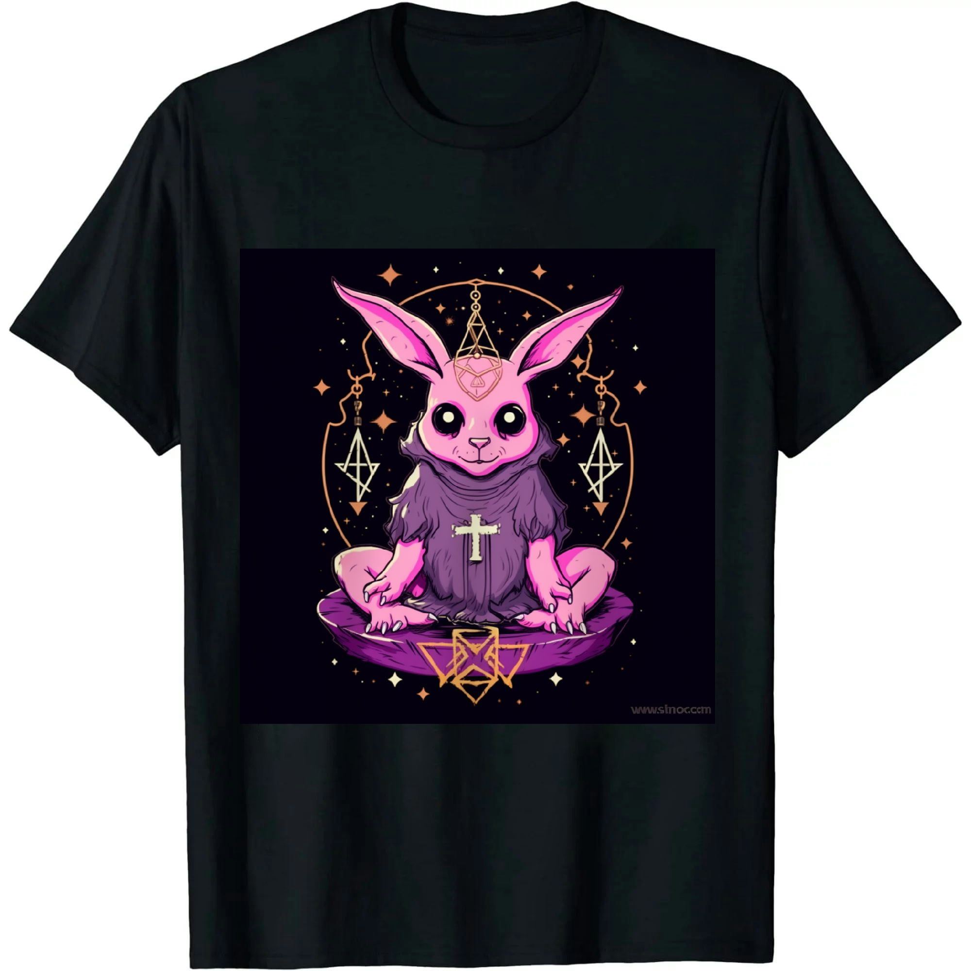 Kawaii Pastel Goth Cute Creepy Pentacle Baphomet Halloween T-Shirt ...