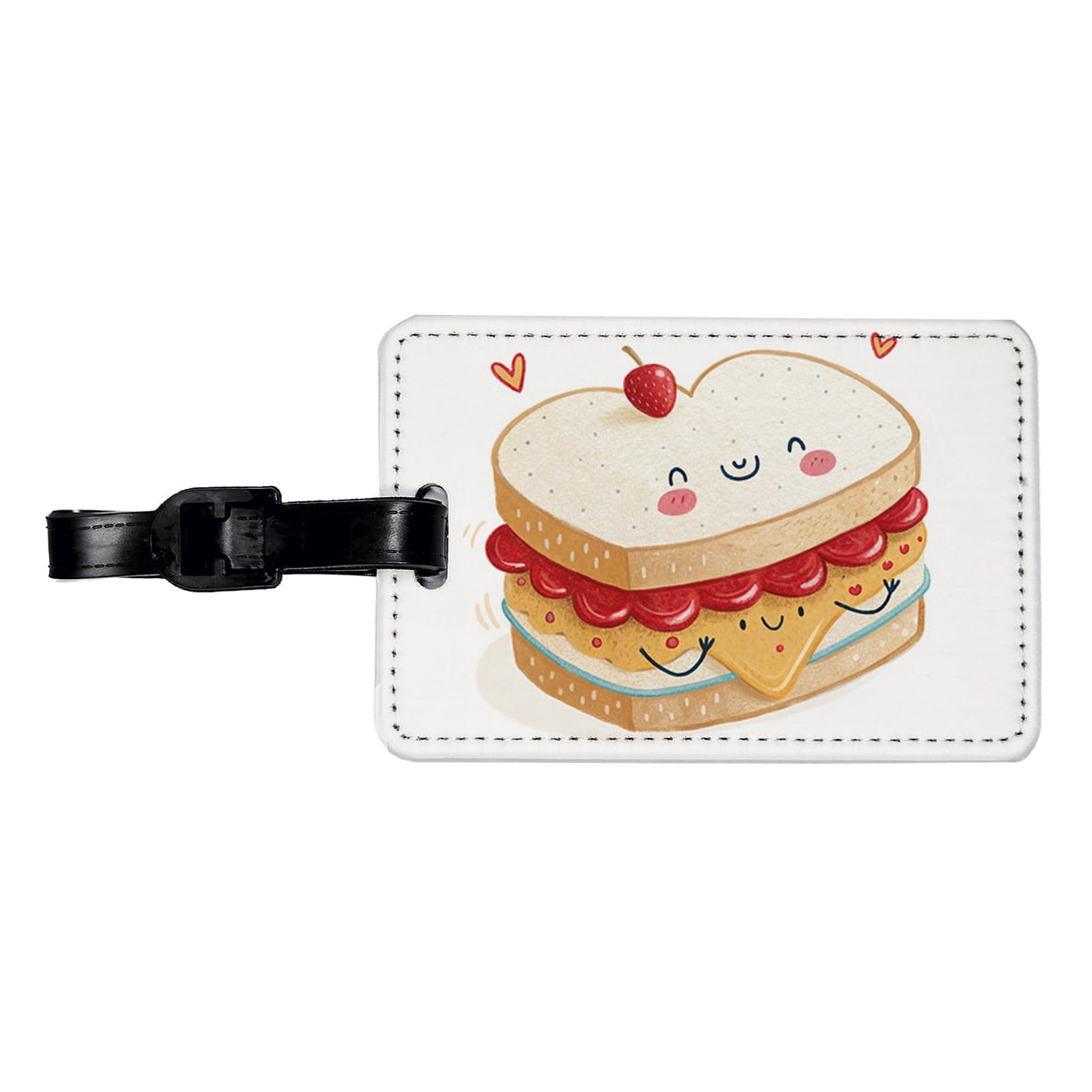Kawaii Peanut Butter And Jelly Sandwich Faux Leather Travel Luggage Tag ...