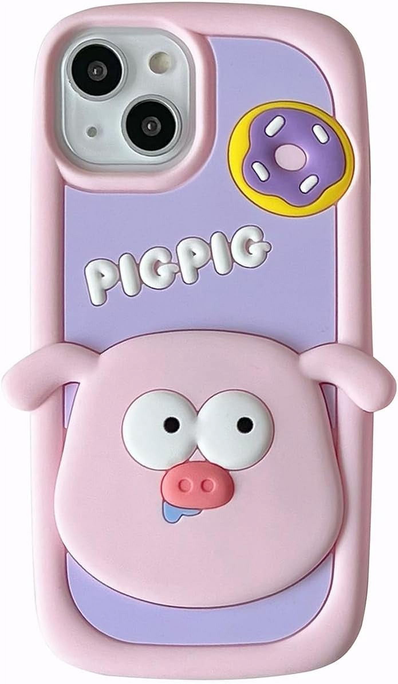 Kawaii Phone Cases Apply to iPhone 13,Cute Cartoon Pig Phone Case 3D ...