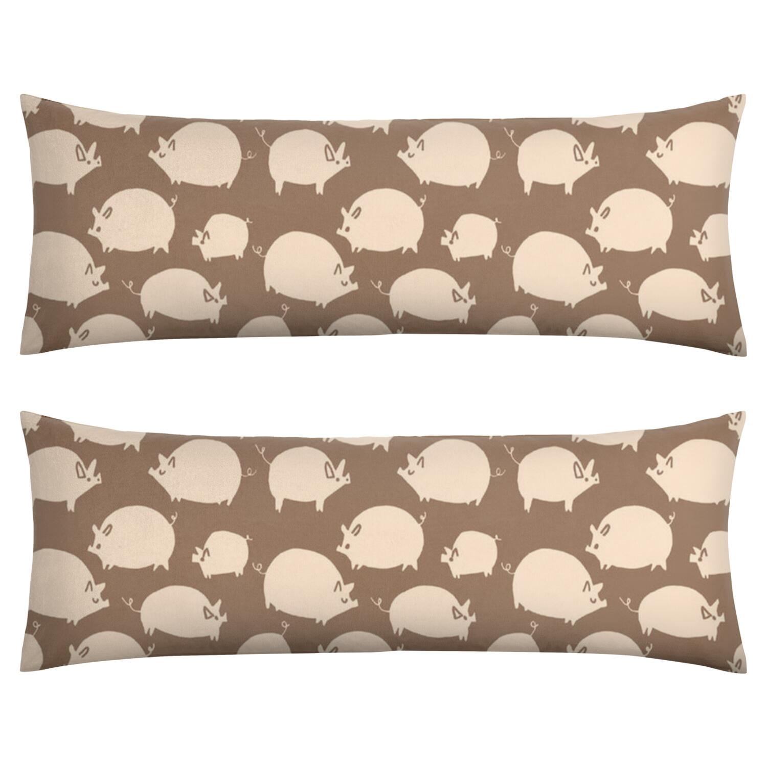 Kawaii Pig Print Body Pillow Cover 20x54 - Funny Pig Cartoon Vintage ...
