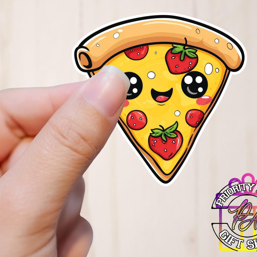 Kawaii Pizza Sticker, Kawaii Sticker | Pizza For Laptop, Phone Case ...