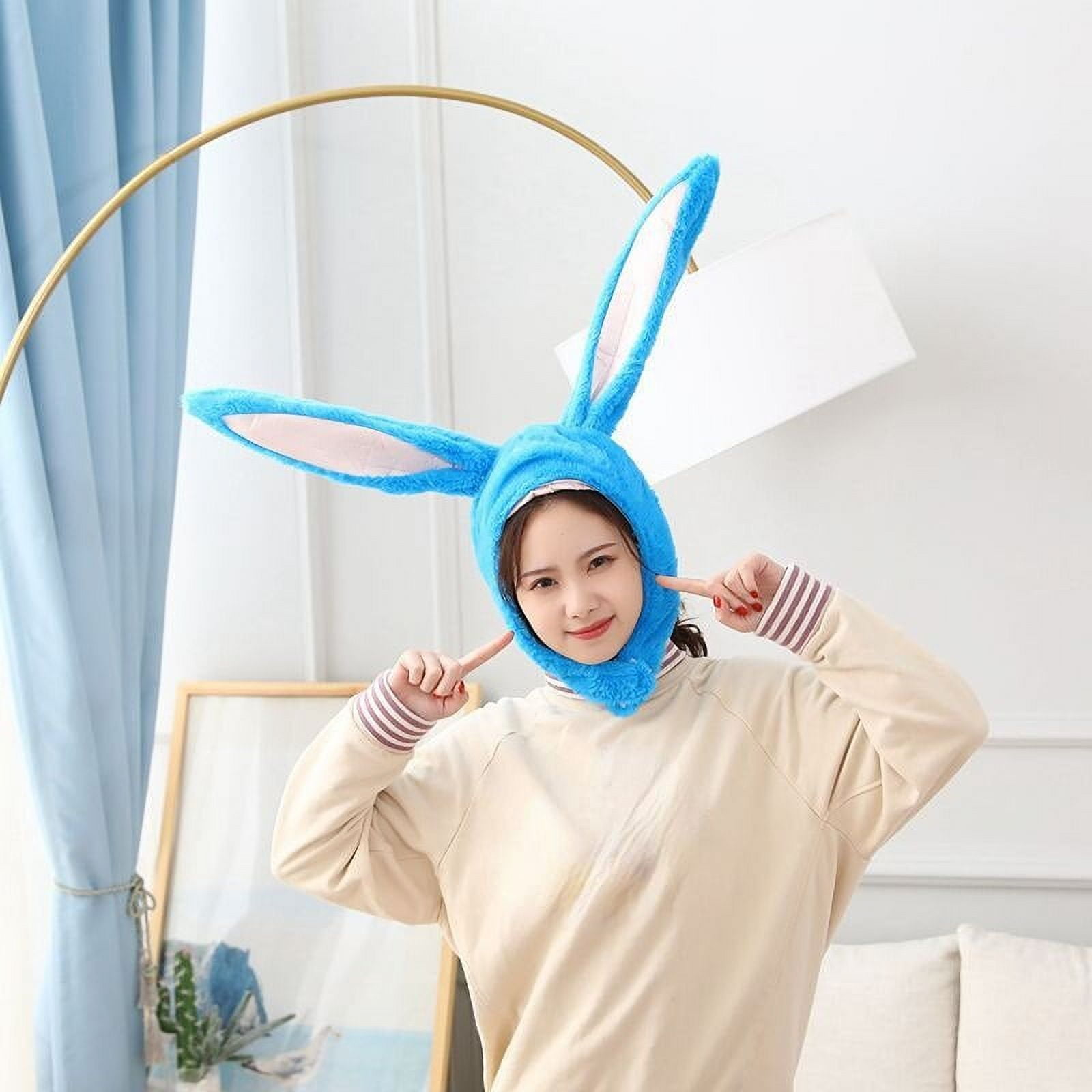 Kawaii Plush Rabbit Bunny Ears Hat Earflap Head Warmer Winter Hats with ...