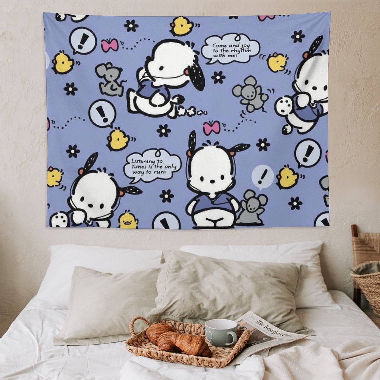 Kawaii Pochacco Tapestry,Kawaii Pochacco Poster for Bedroom Girls Boys ...