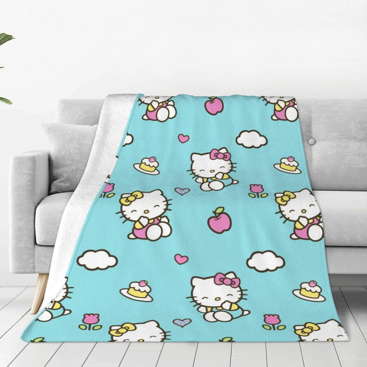 Kawaii Pom-pompurin Ki-tty Light Weight Blanket Pink Anime Character 3D ...