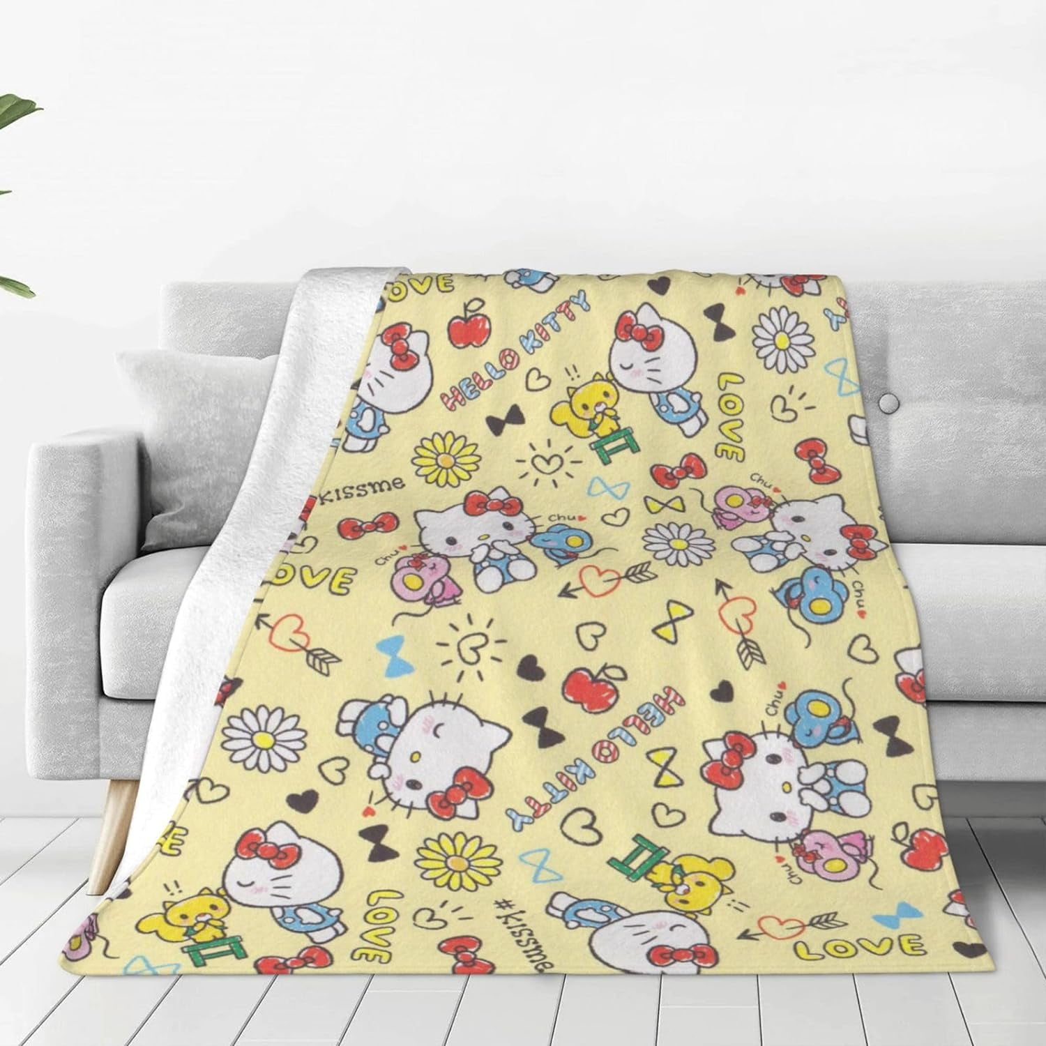 Kawaii Pom-pompurin Ki-tty Light Weight Blanket Pink Anime Character 3D ...
