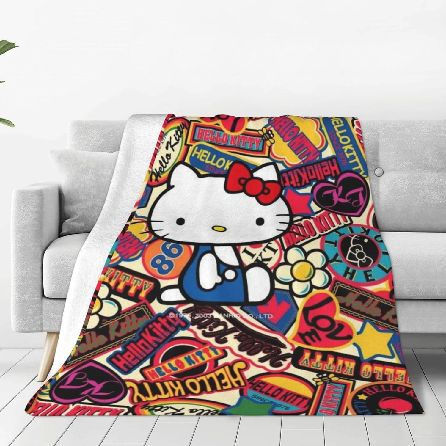 Kawaii Pom-pompurin Ki-tty Light Weight Blanket Pink Anime Character 3D ...