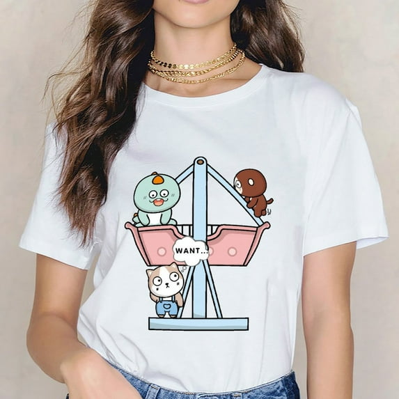 Kawaii Popcorn Box at Movies Cartoon T-Shirt for Men Women - Snack Food ...