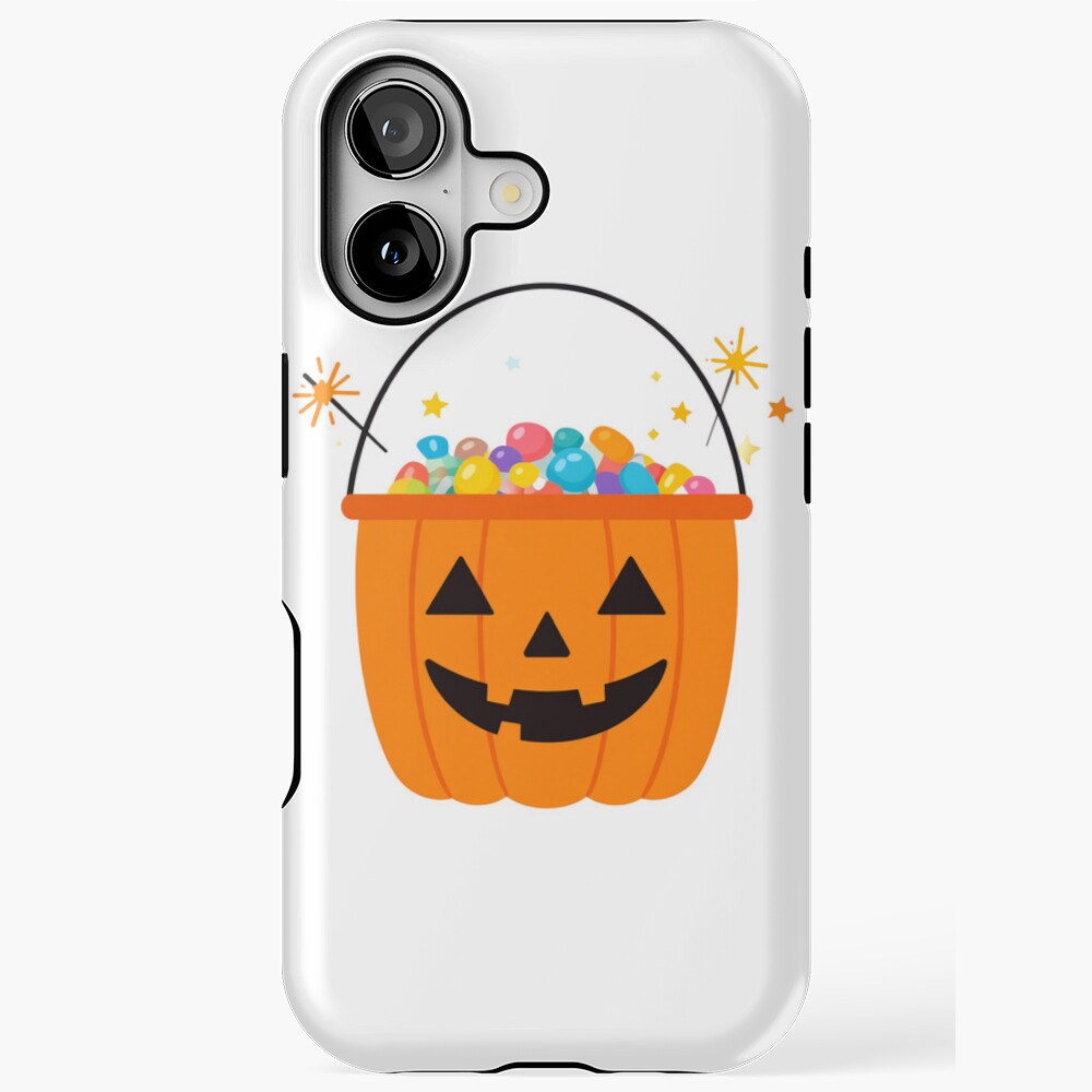 Kawaii Pumpkin Bucket Full of Candy Cute Halloween Cartoon iPhone 17 ...