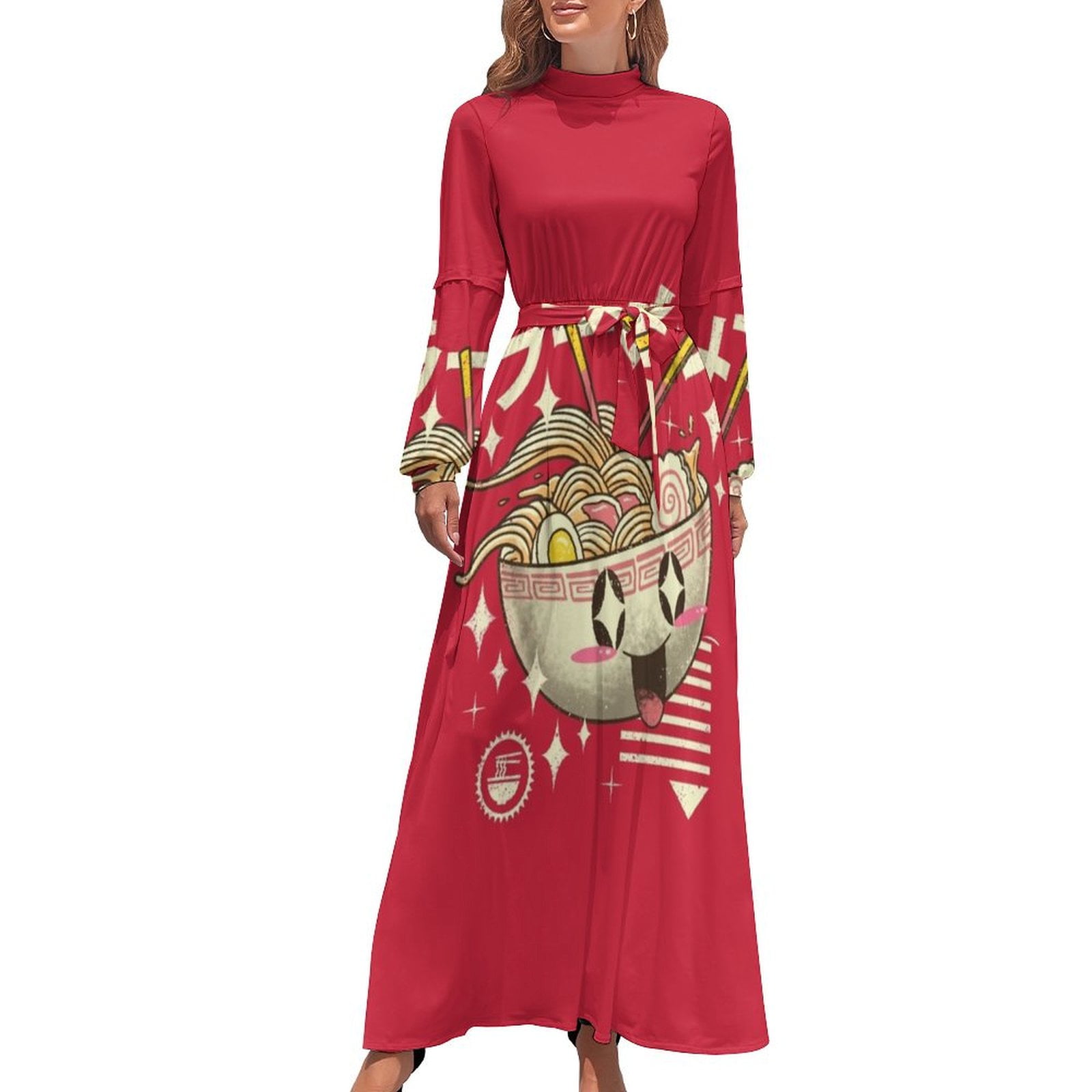 Kawaii Ramen Long Dress Women dresses summer summer woman dress ...