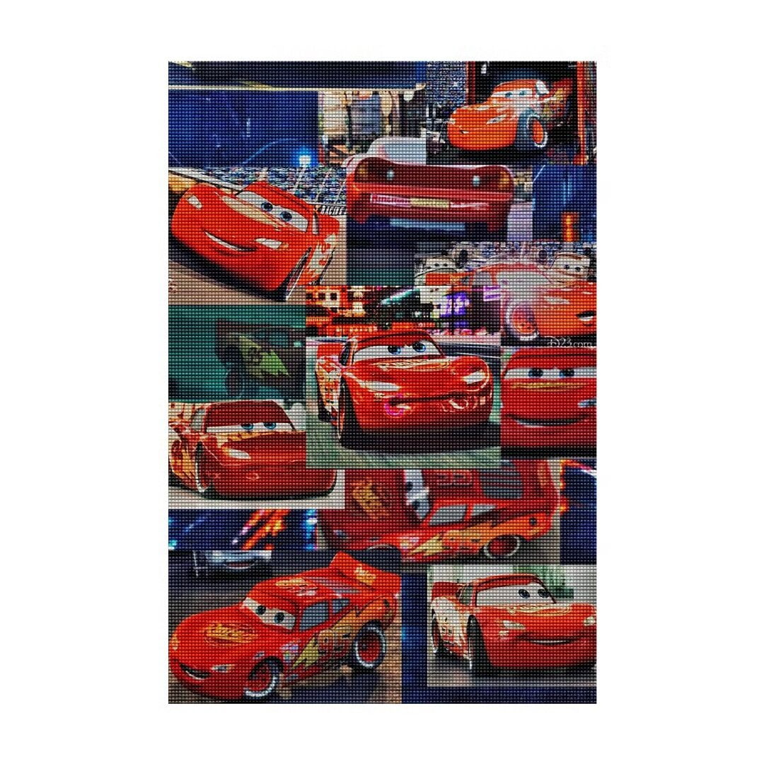 Kawaii Red Lightning 5d Diamond Painting Kits Cartoon Cars Movie ...