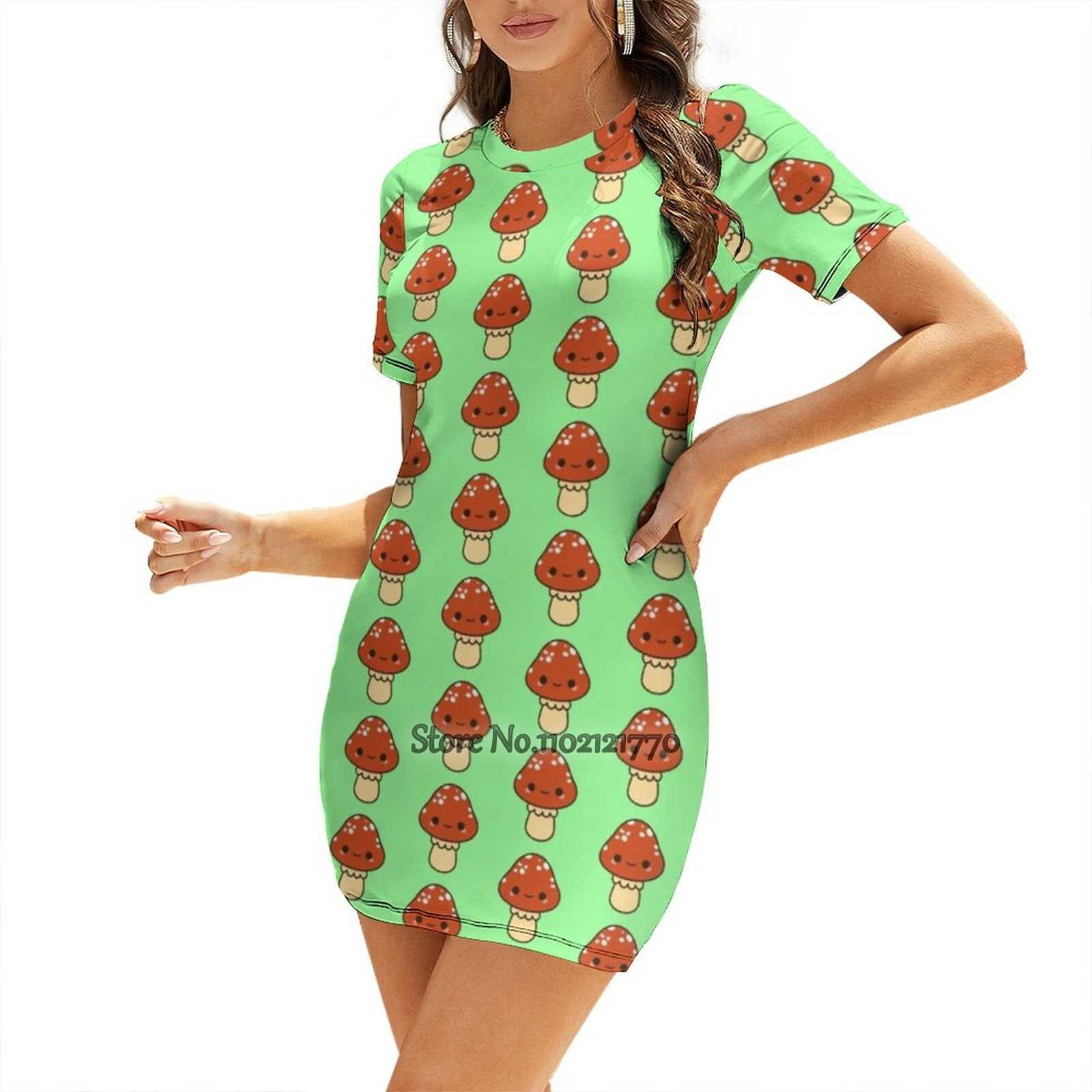 Kawaii Red Toadstool Back Lacing Backless Dress Square Neck Dress Sweet ...