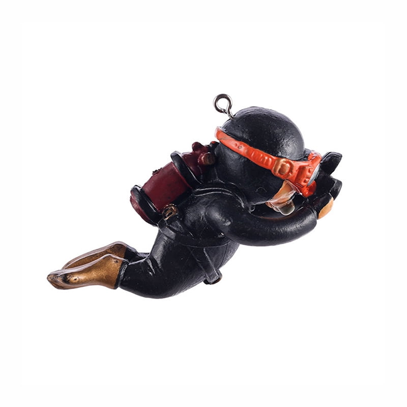 Kawaii Resin Frogman Aquarium Ornaments Interesting Floating Decoration ...