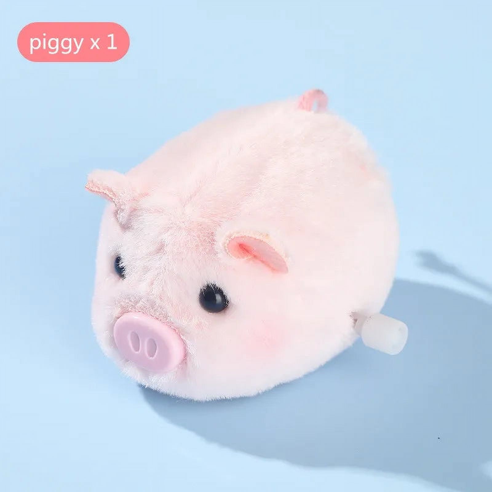 Kawaii Rocking Rabbit/Piggy Plush Toys With Wheel Moveable Chain Soft ...
