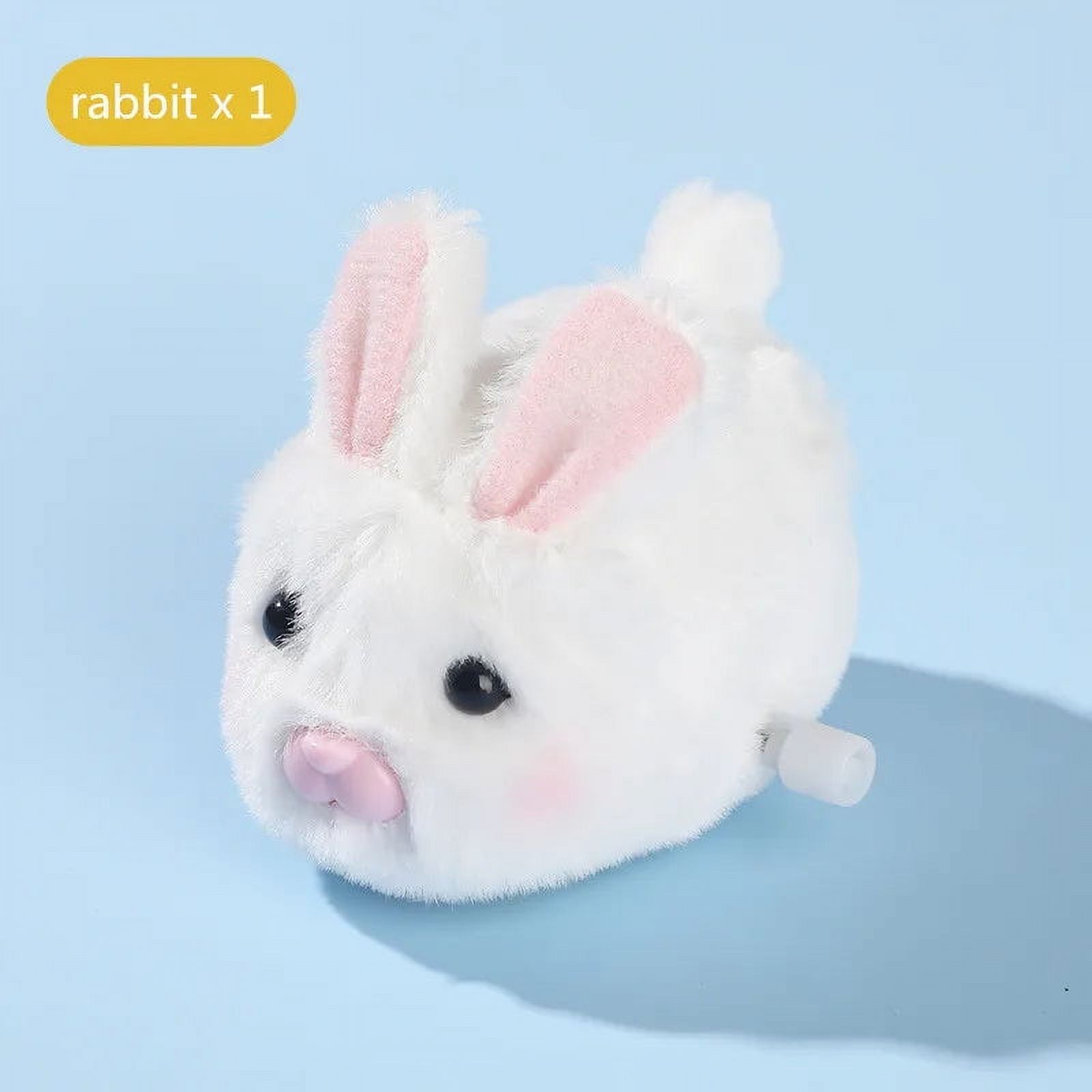 Kawaii Rocking Rabbit/Piggy Plush Toys With Wheel Moveable Chain Soft ...